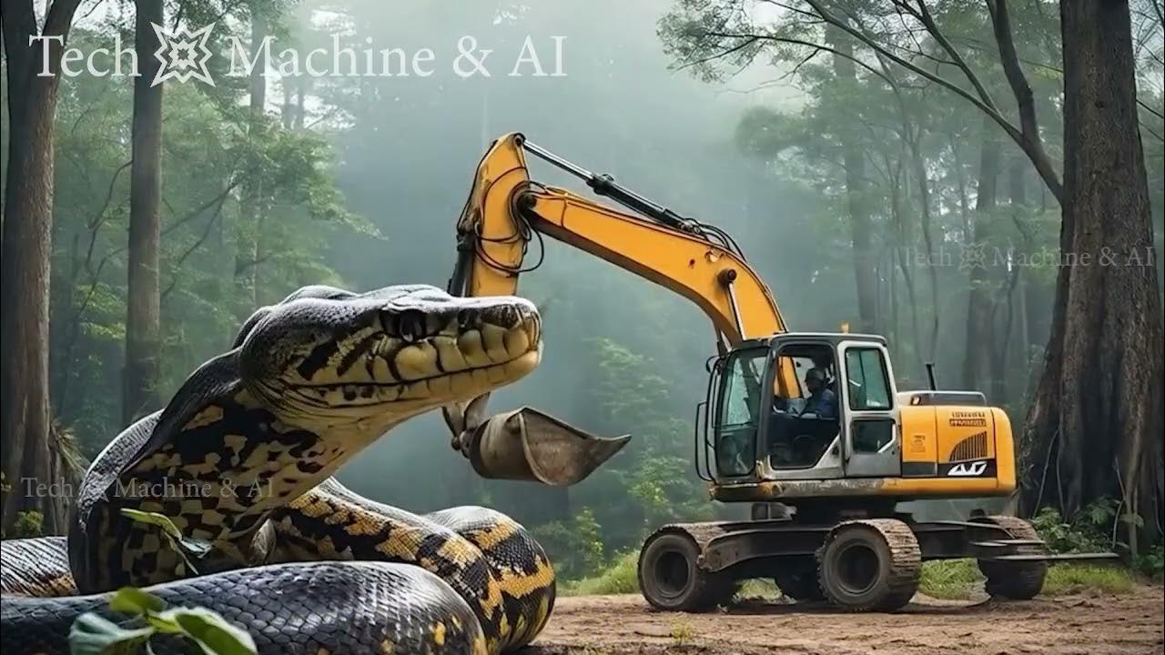Shocking Moment: Excavator Meets Huge Python in the Jungle/ EXTREME ...