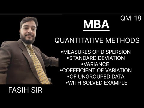 MBA | QM - 18 | Standard Deviation | Variance | Coefficient of ...