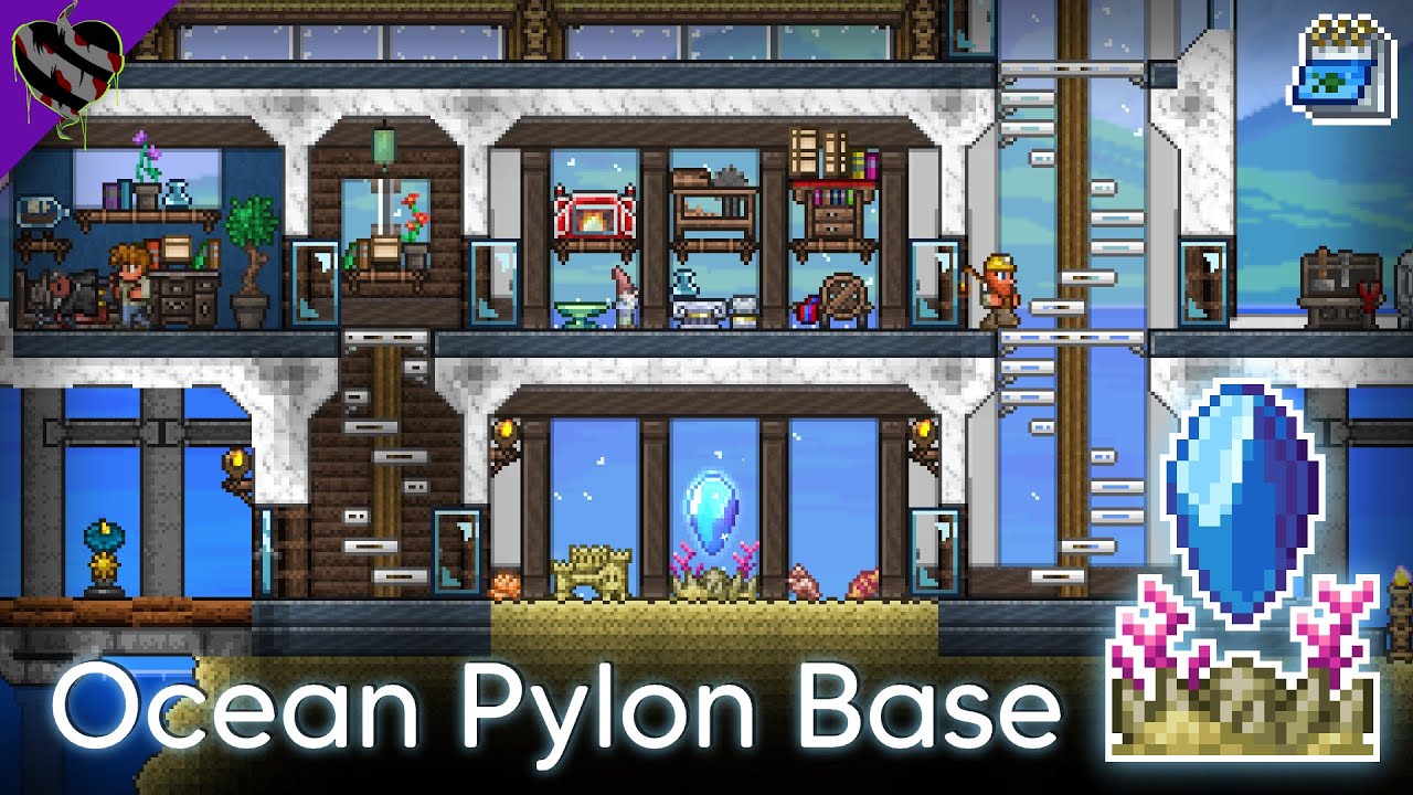 Ocean Pylon Base: Modern Beach House Design Terraria 1.4 Pylon Builds ...