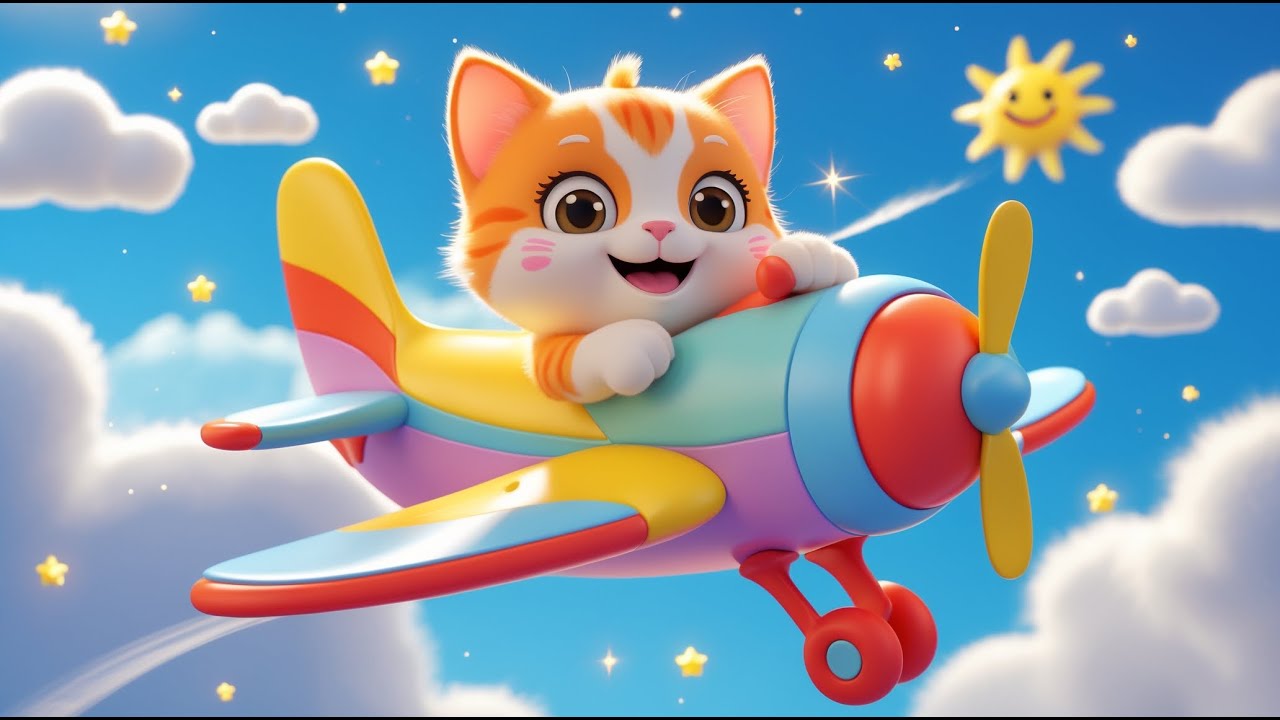 Fly High Kitty Plane | Nursery Rhymes & Baby Songs | Learn Vehicles ...