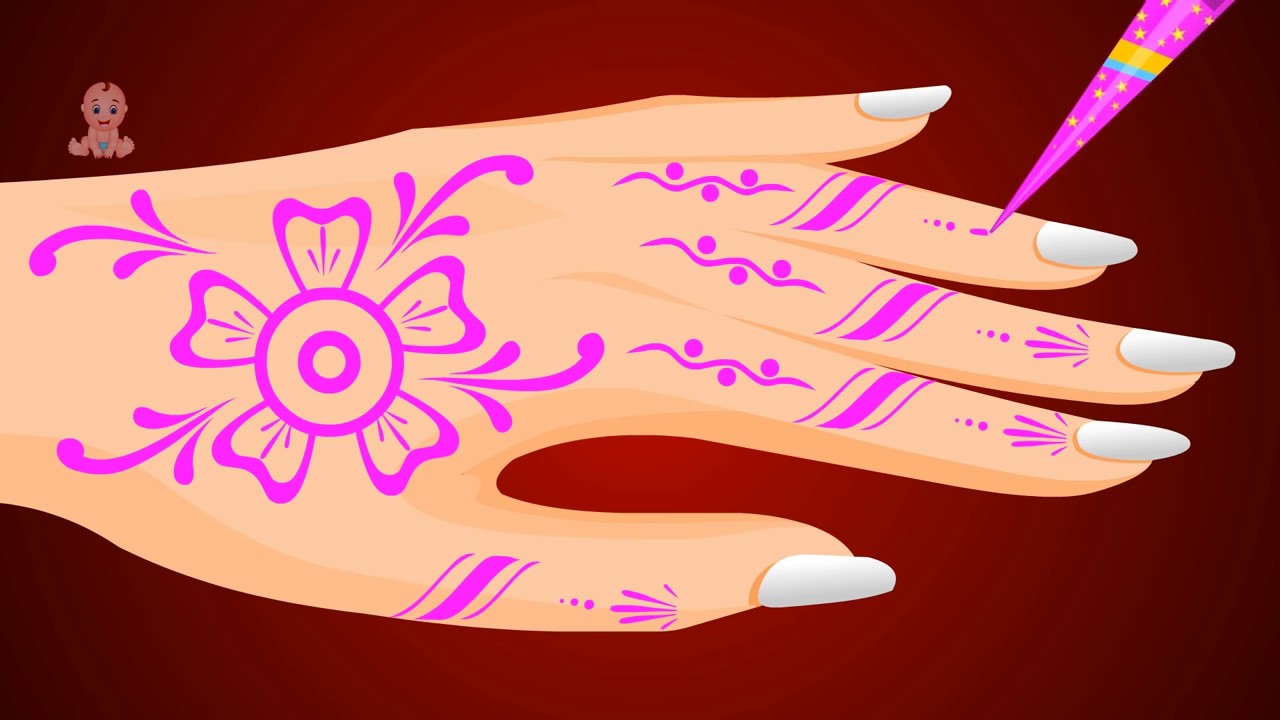 348 Colors for Children to Learn with Surprise Hand Mehndi Art Designs ...