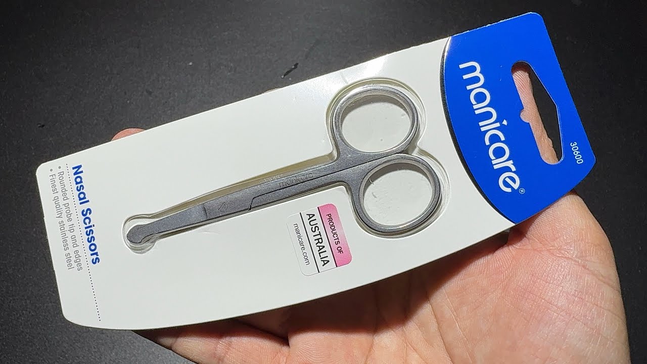 MANICARE NASAL SCISSORS 30600 ยืม กรรไกรเล็มขนจมูก คมปลายมนทนสนิม - YouTube