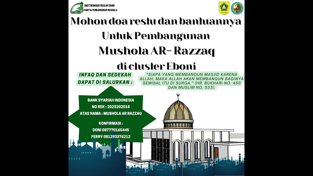 Peletakan Batu pertama pembangunan Mushola AR - Razzaq di cluster Eboni ...