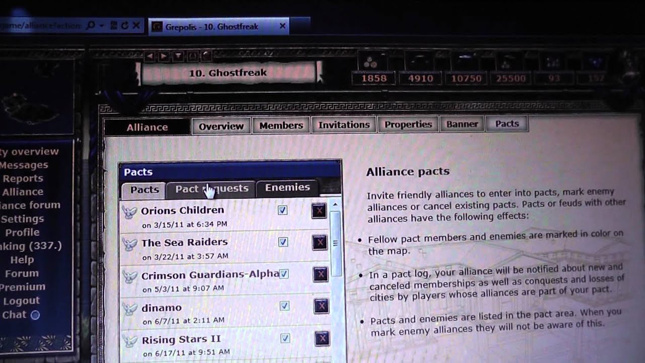 grepolis - how to invite a alliance to a pact (method-1) - YouTube