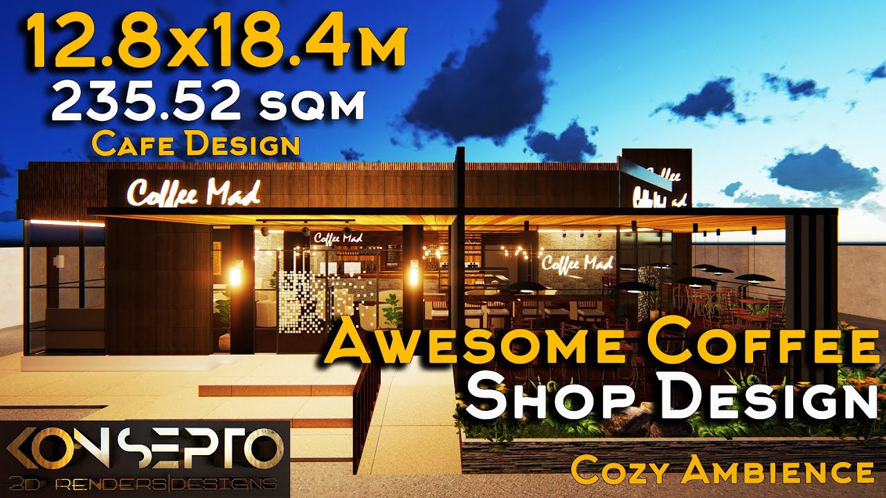 COFFEE SHOP DESIGN|IDEAS|3D ANIMATION WALKTHROUGH - YouTube