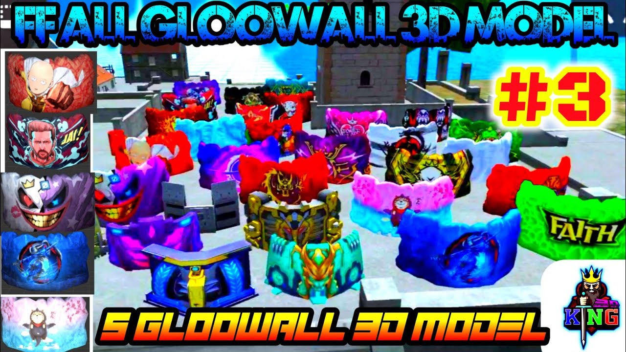 Free fire 5 GLOOWALL 3d model | part ~ 3 | extract free fire gloowall ...