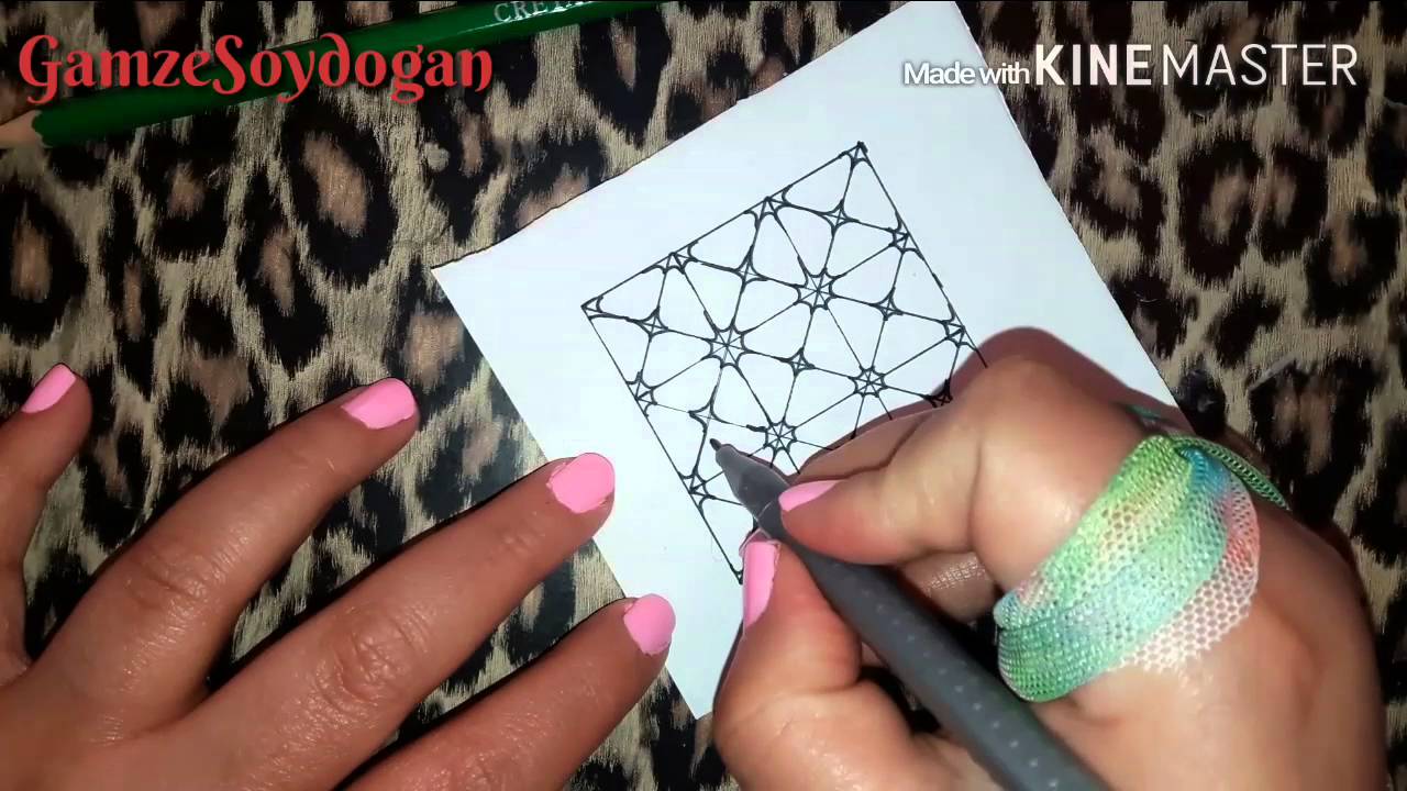How to draw NZEPPEL tangle pattern ? - YouTube