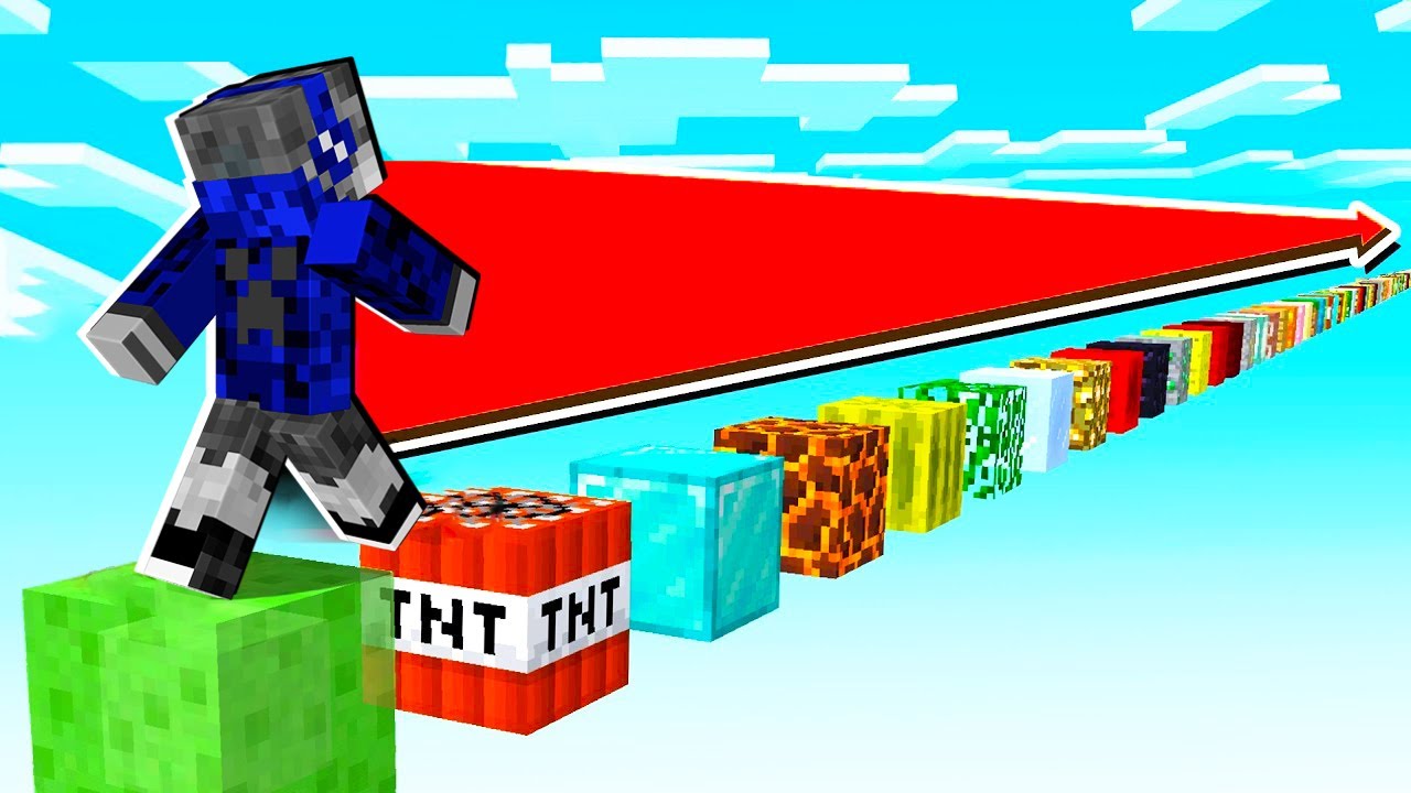 SAUTER tous les BLOCS de MINECRAFT !! - YouTube