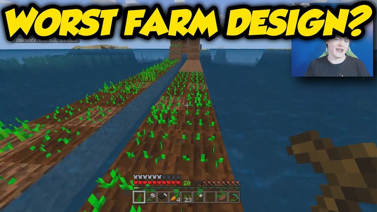 The Weirdest Farm Layout Ever - Minecraft No Mining Challenge #4 - YouTube