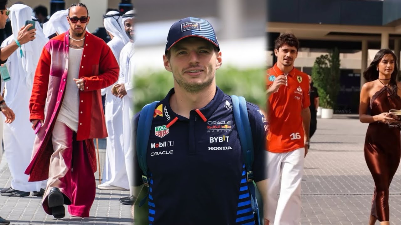 Lewis Hamilton already in Ferrari red | F1 Drivers arrive in style on ...