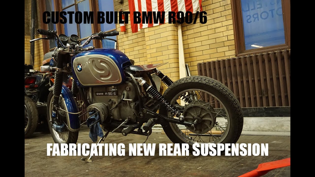 Fabricating custom shock mounts for a BMW Airhead - YouTube