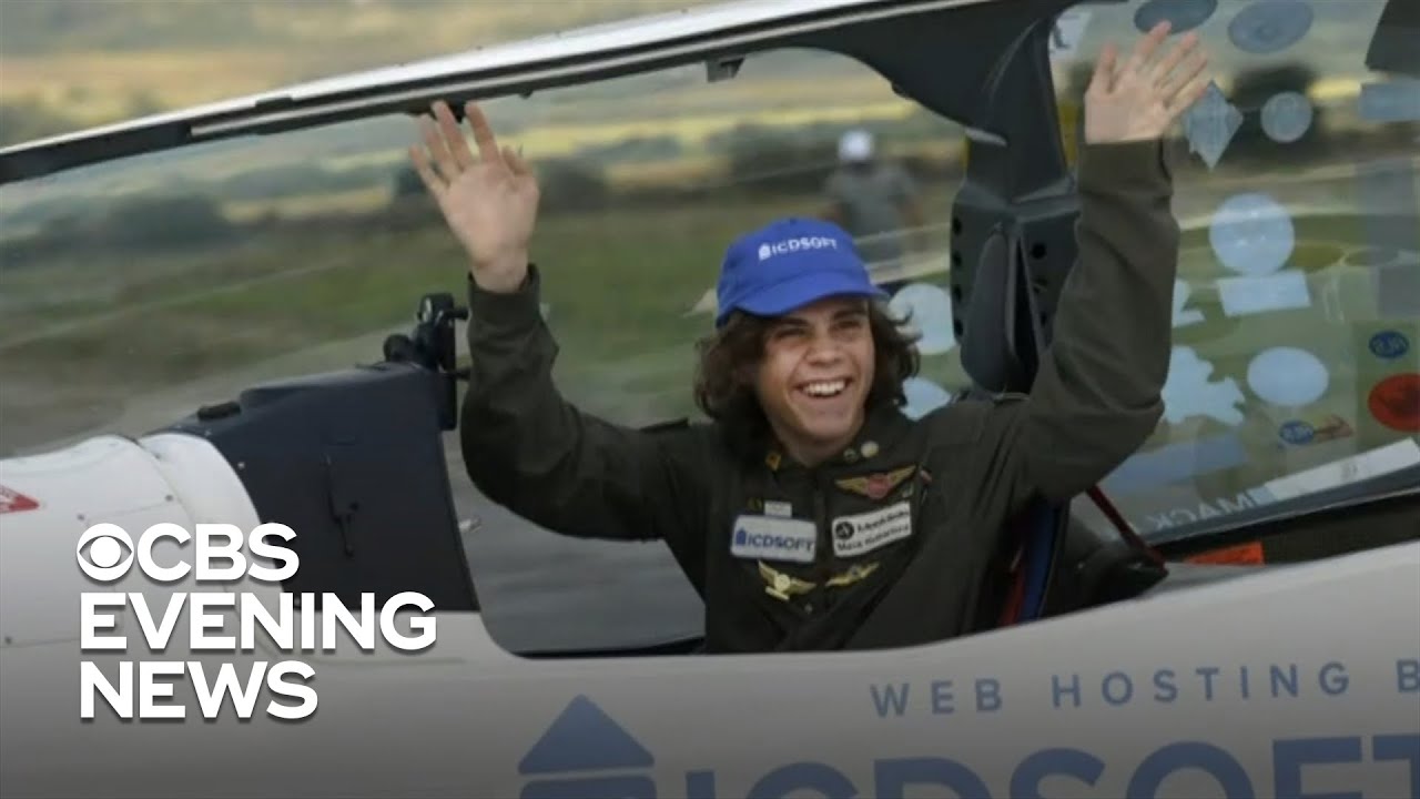 Teen pilot becomes youngest to fly solo around the world - YouTube