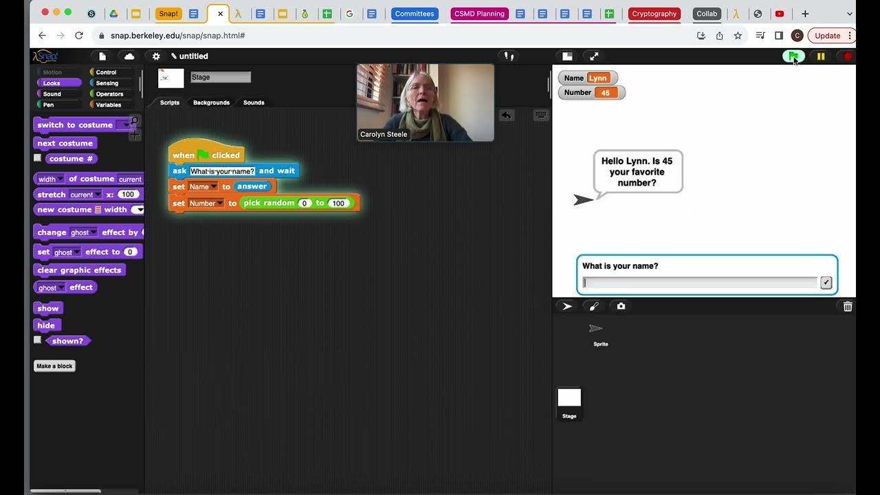 Snap! -- Using Broadcast and Receive Blocks to Communicate - YouTube