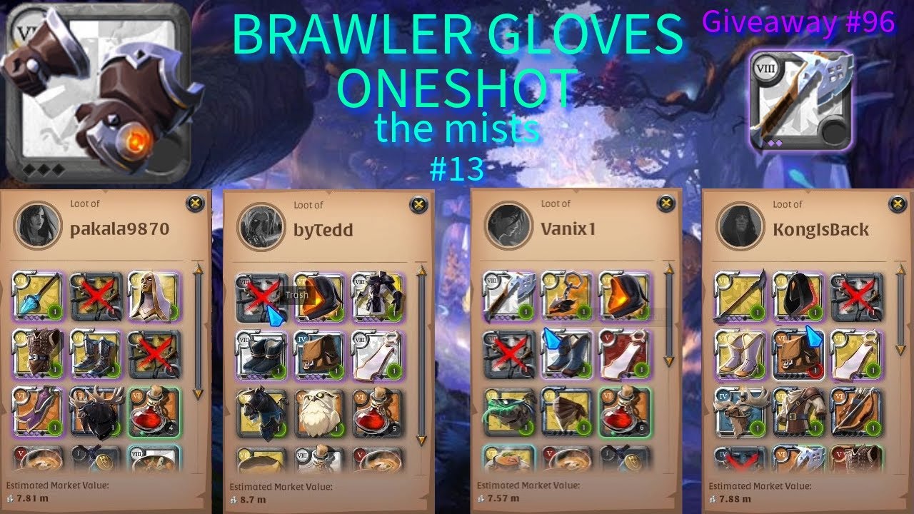 ONESHOT BRAWLER GLOVES The Mists #13 | Albion online - 8.3 giveaway ...