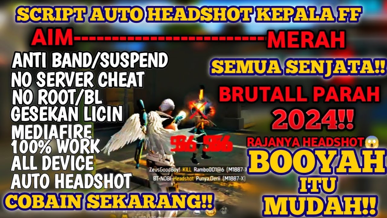 SCRIPT AUTO HEADSHOT KEPALA FF BIASA DAN FF MAX 100% WORK ANTI BAND NO ...