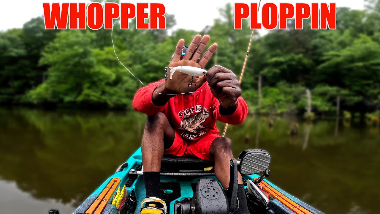THE Whopper Plopper puts in work on the kayak BASS FISHING !!! - YouTube