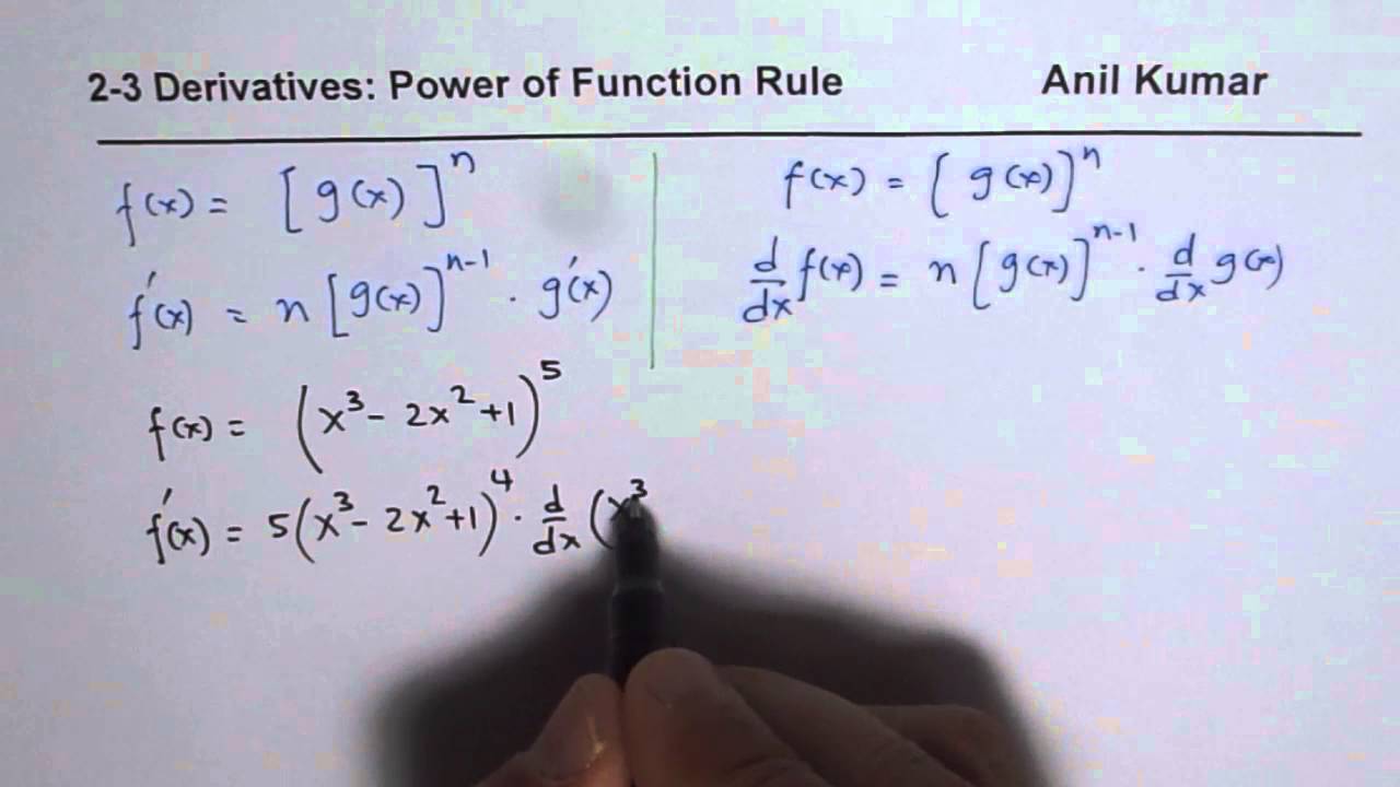 Derivative For Power Of Function Rule YouTube Derivative For Power Of Function Rule YouTube