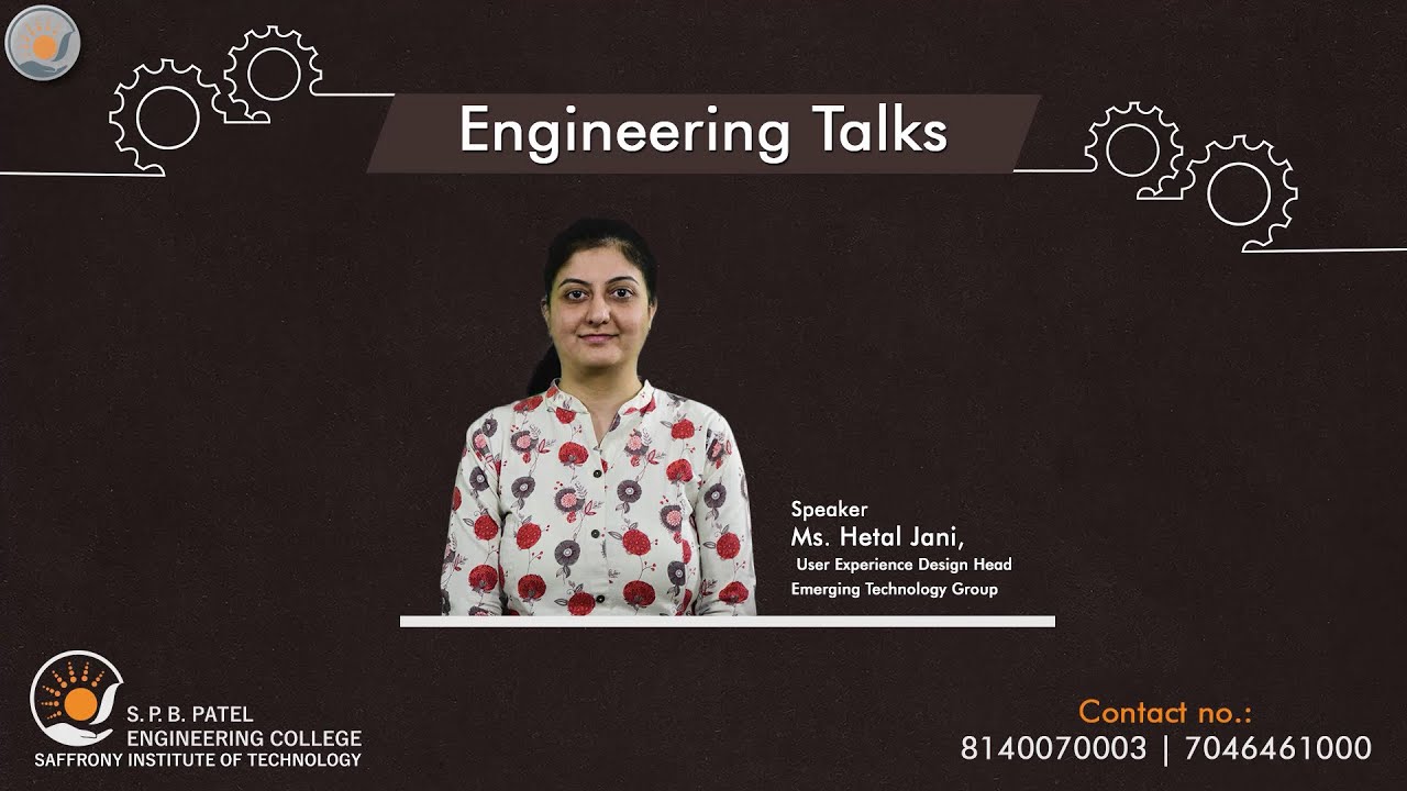 Engineering Talks - Ms. Hetal Jani on: AI/ML/IoT/AR/AV | Design ...