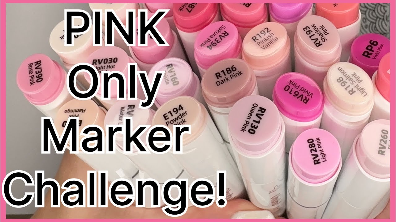 Coloring AN ENTIRE PAGE using ONLY PINK Markers! - YouTube