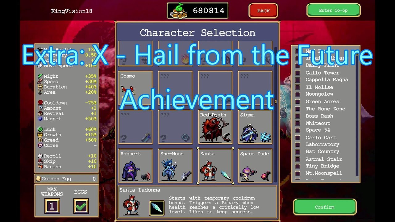 Extra: X - Hail from the Future Vampire Survivors Achievement - YouTube