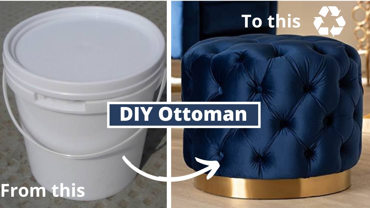 How to Make a Tufted Ottoman bench with Plastic Bucket - YouTube