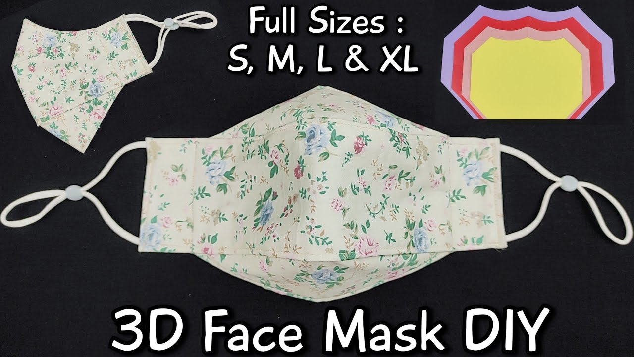 3D Mask DIY | Full sizes Mask | Breathable Design | Face Mask Sewing ...