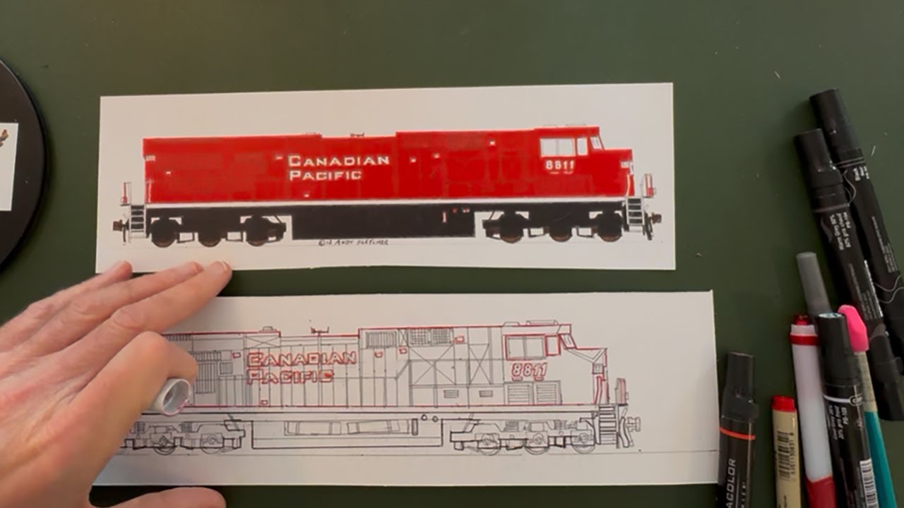 Canadian Pacific ES44AC 8811 How To Draw A Train with Andy Fletcher ...