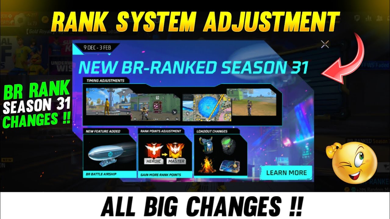 BR RANK SYSTEM ADJUSTMENT FREE FIRE🔥|| BR RANK POINT ADJUSTMENT || BR ...
