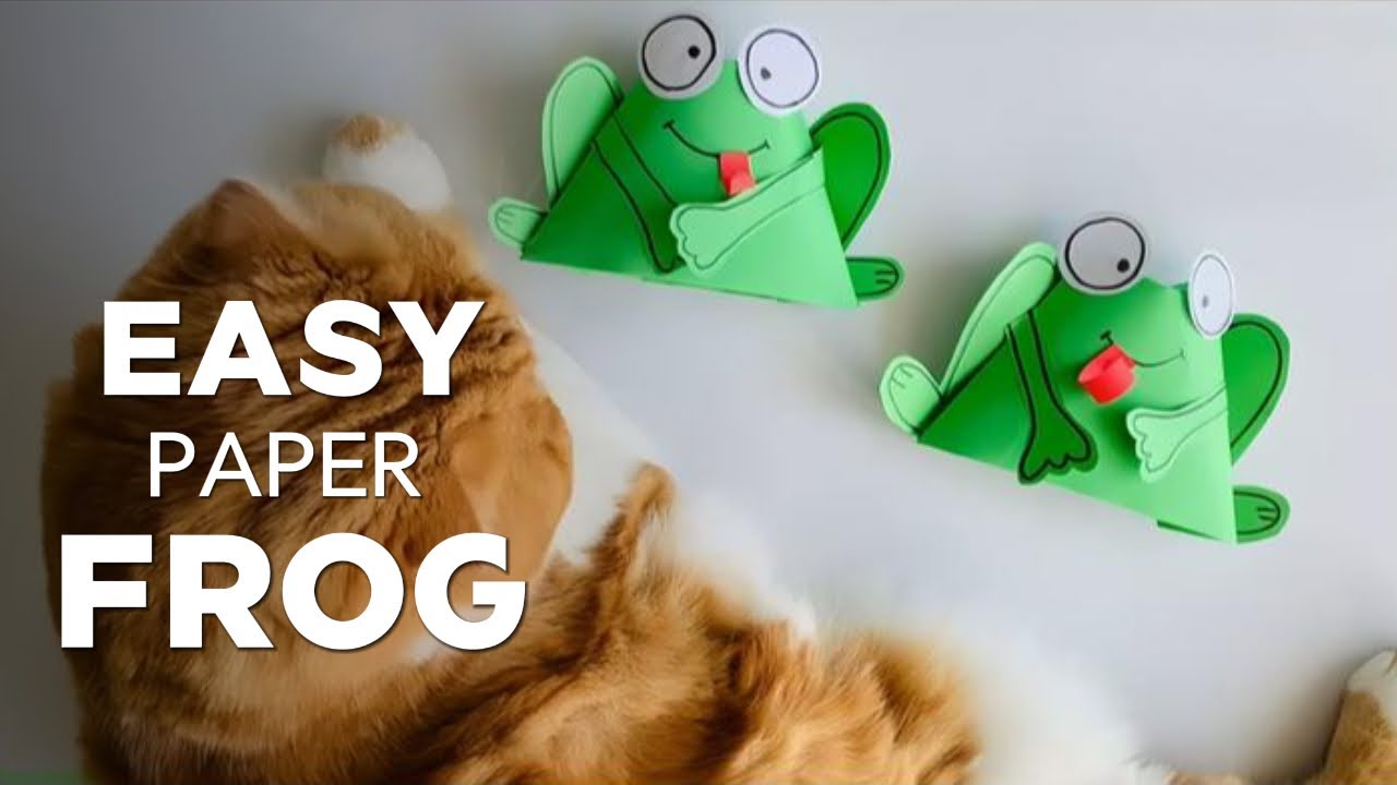 How to Make a Paper Frog / DIY Frog Craft with Kids #diycrafts # ...