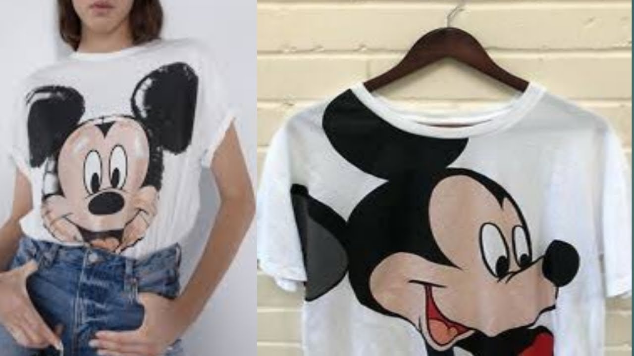 How to paint on T-shirts/ Hand-painted T-shirts/fabric painting 🎨 - YouTube