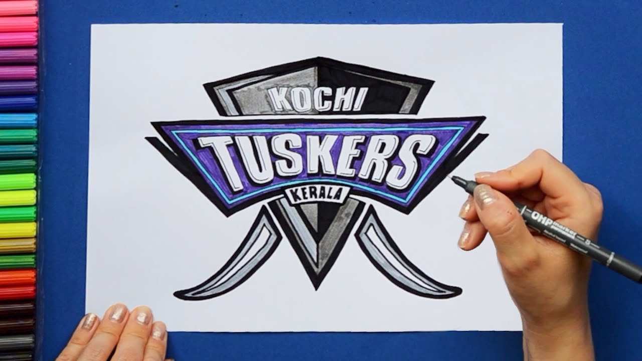 How to draw Kochi Tuskers Logo - Former IPL Team - YouTube