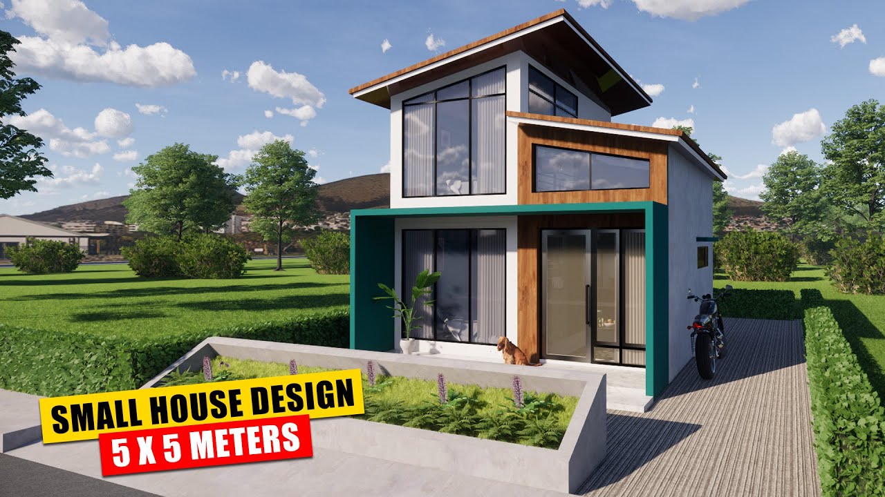 Tiny House Design 5 x 5 Meter 25 Sqm Mezzanine Style - YouTube