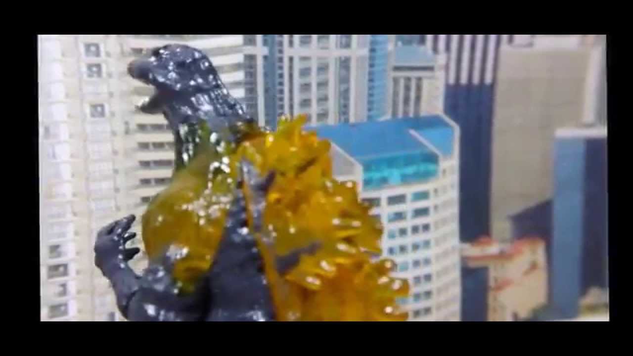 Yellow Godzilla Kaiju Monster Attack The City From a Japan Tokusatsu ...