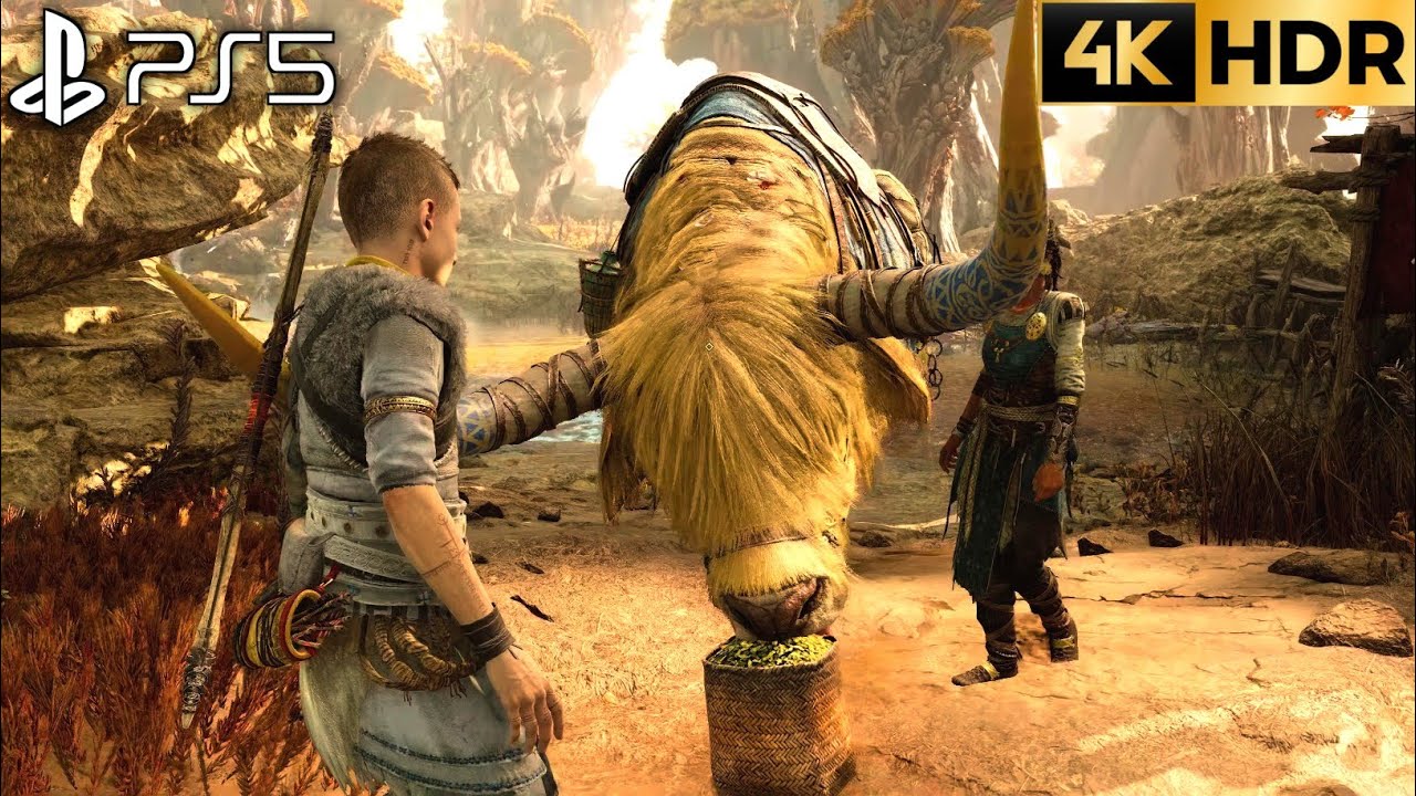 Atreus Meets Jalla GOD OF WAR RAGNAROK Atreus Meets Jalla Scene 4K HDR ...