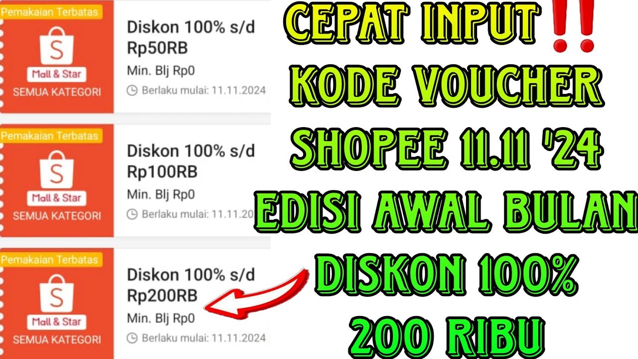 KODE VOUCHER SHOPEE 1111 EDISI AWAL BULAN NOVEMBER 2024 || KODE VOUCHER ...
