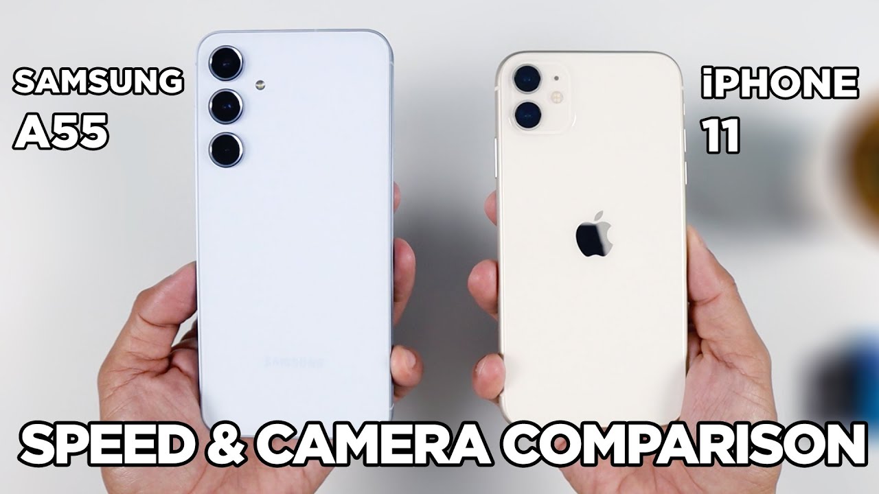 Samsung A55 vs iPhone 11 SPEED TEST & CAMERA Comparison | Zeibiz - YouTube