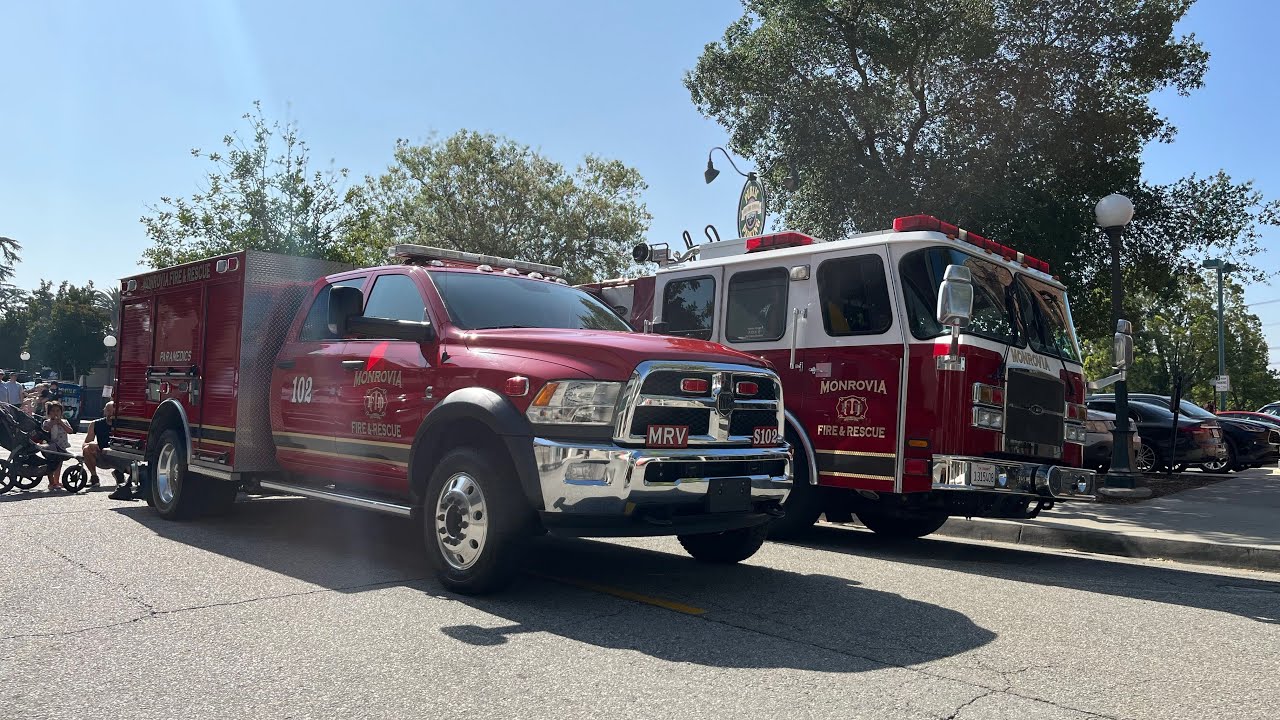 Visiting the trucks at the Monrovia Fire Department, Station: No. 101 ...