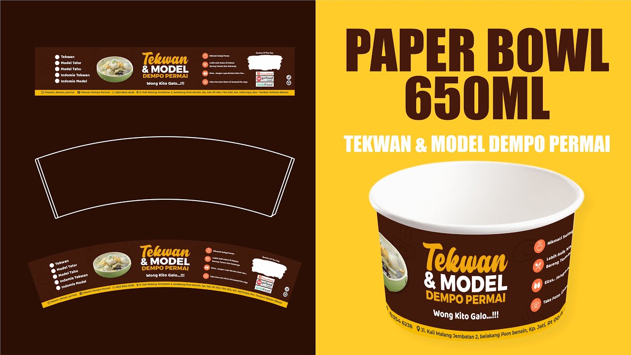 Paper Bowl Tekwan - Belajar Desain21 - YouTube