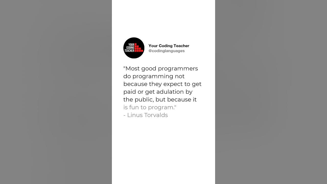 "Most good programmers do programming not because they expect to get paid or get adulation by ...