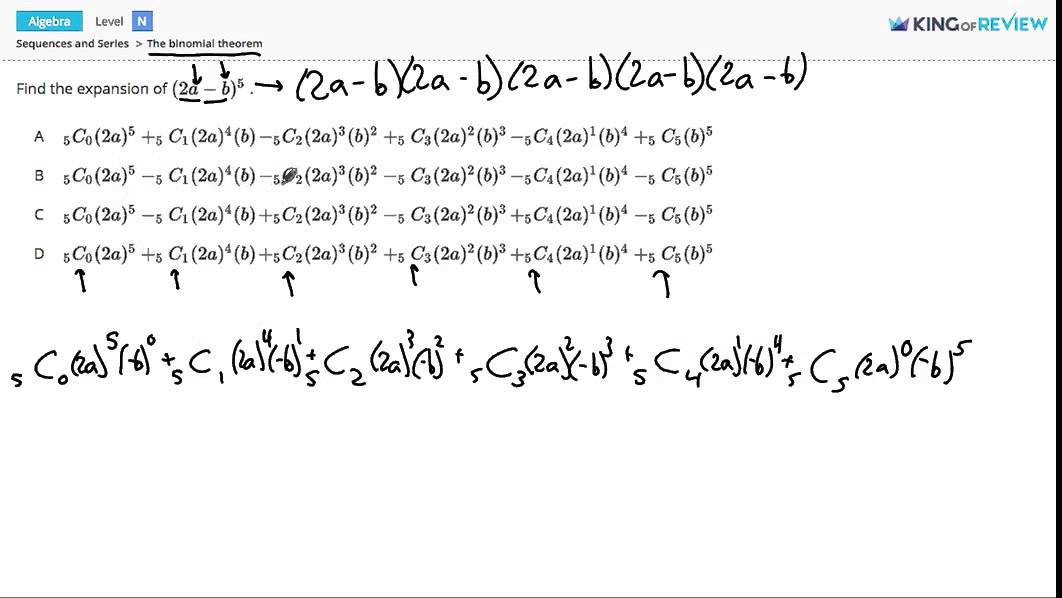 [Algebra] 11.5 The binomial theorem (11.Sequences and Series) - YouTube