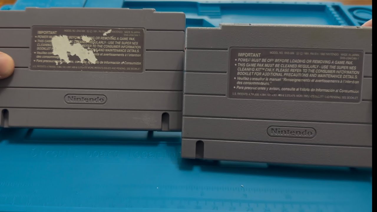 Adding Resale Value By Swapping The Back Of SNES Carts - YouTube