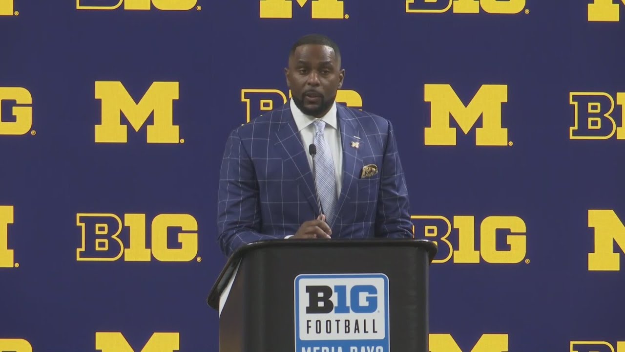 New Michigan football coach meets the media - YouTube