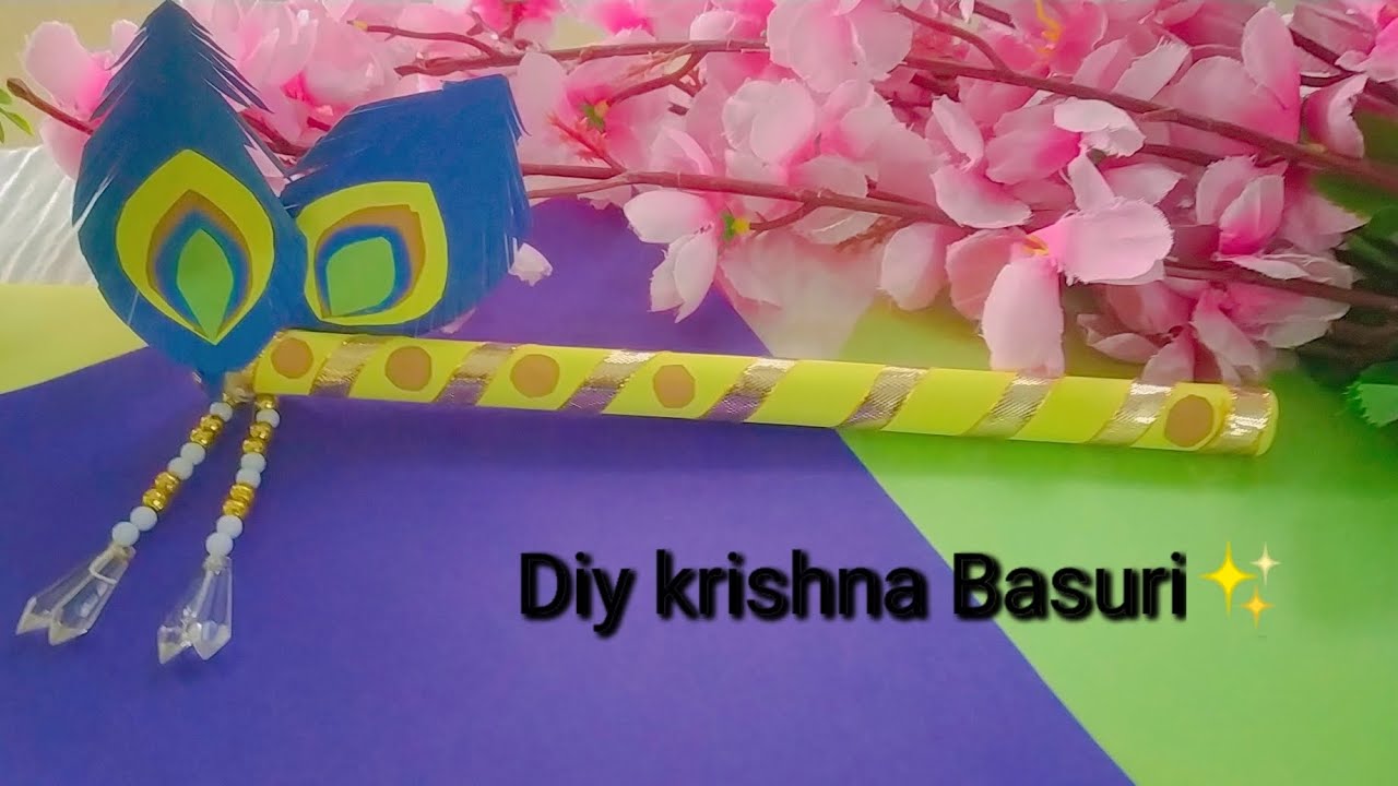 Diy krishna Basuri / Janmastami craft / How to make flute / Diy ...