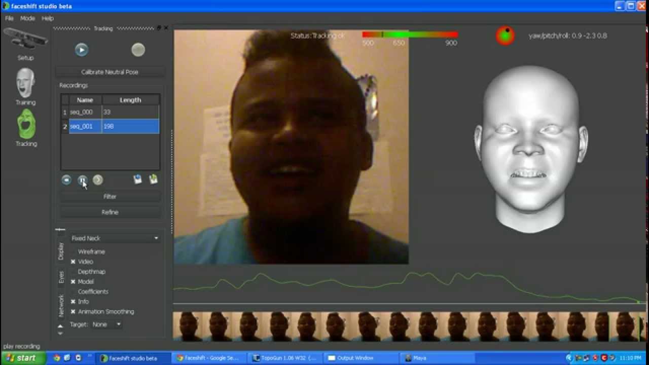 Facial Motion Capture Test With Microsoft Kinect and Faceshift - YouTube