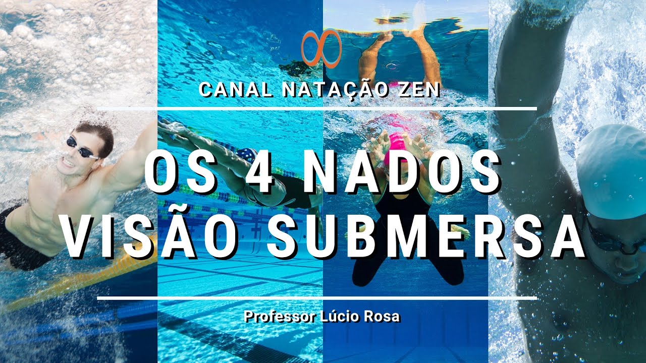 Os quatro nados com visão submersa em câmera lenta. O nado de Crawl, Costas, Peito e Borboleta ...