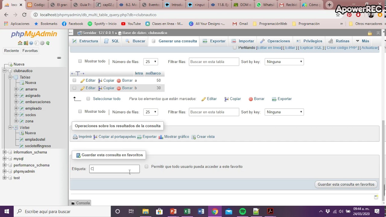 Consulta en PHPMyAdmin - YouTube