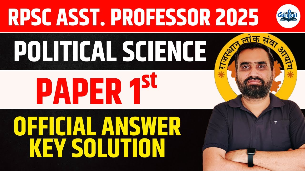 RPSC Assistant Professor Political Science Answer Key Solution 2025 ...
