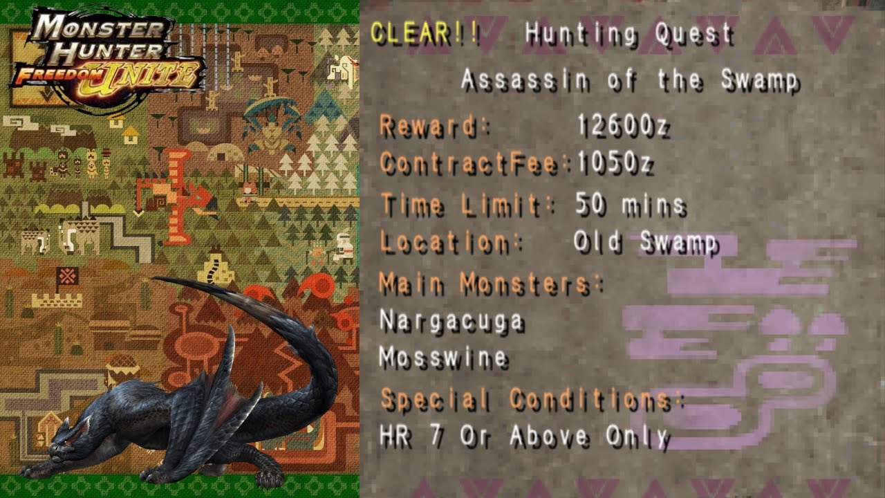 Gunlance Attacks! - Monster Hunter Freedom Unite - Nargacuga (Assasin of the Swamp) - YouTube