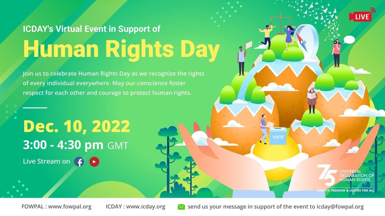 [Live Stream] ICDAY's Virtual Event : Human Rights Day, 12/10/2022 ...