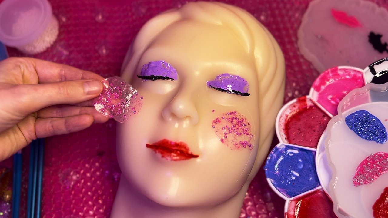 ASMR Glue Peeling Makeup on Squishy Mannequin (Whispered) - YouTube